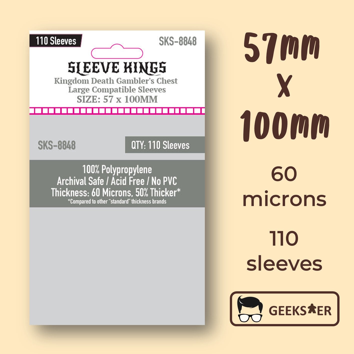 [57 X 100mm] 8848 Sleeve Kings Kingdom Death Gambler's Chest Large Com ...