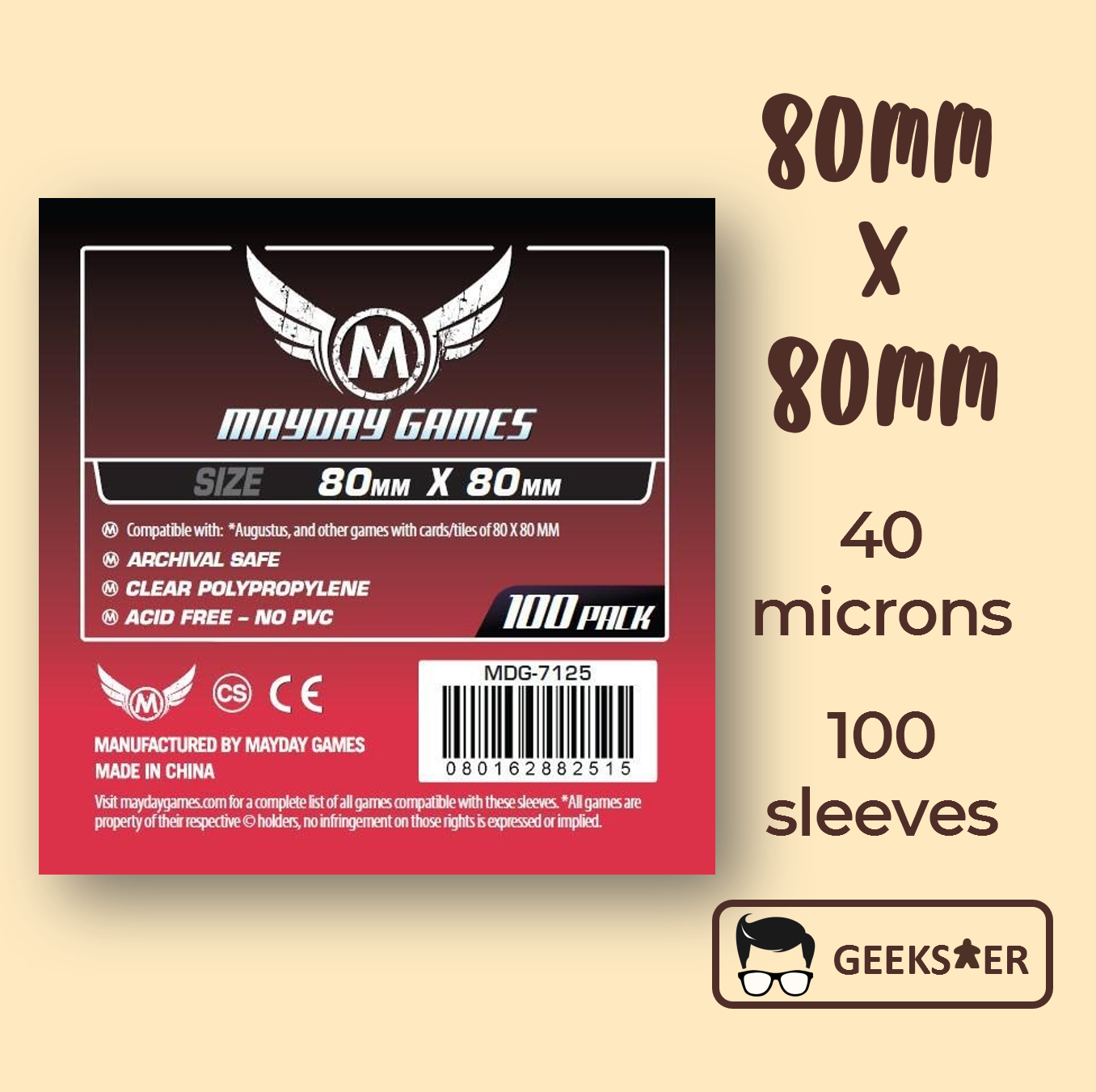 [80 x 80mm] 7125 Mayday Standard Medium Square – Geekster