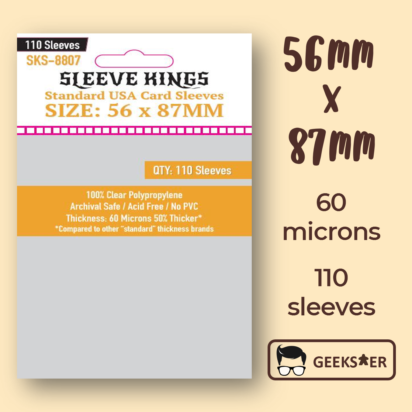[56 X 87mm] 8807 Sleeve Kings Standard USA – Geekster